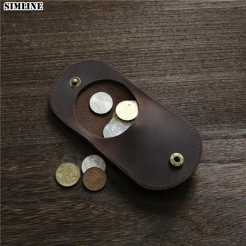 SIMLINE-Genuine-Leather-Coin-Purse-For-Men-Vintage-Handmade-Cowhide ...