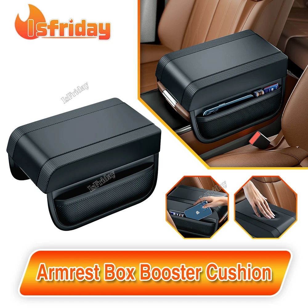 Car-Armrest-Box-Height-Pad-Universal-Leather-Armrest-Cushion-with ...