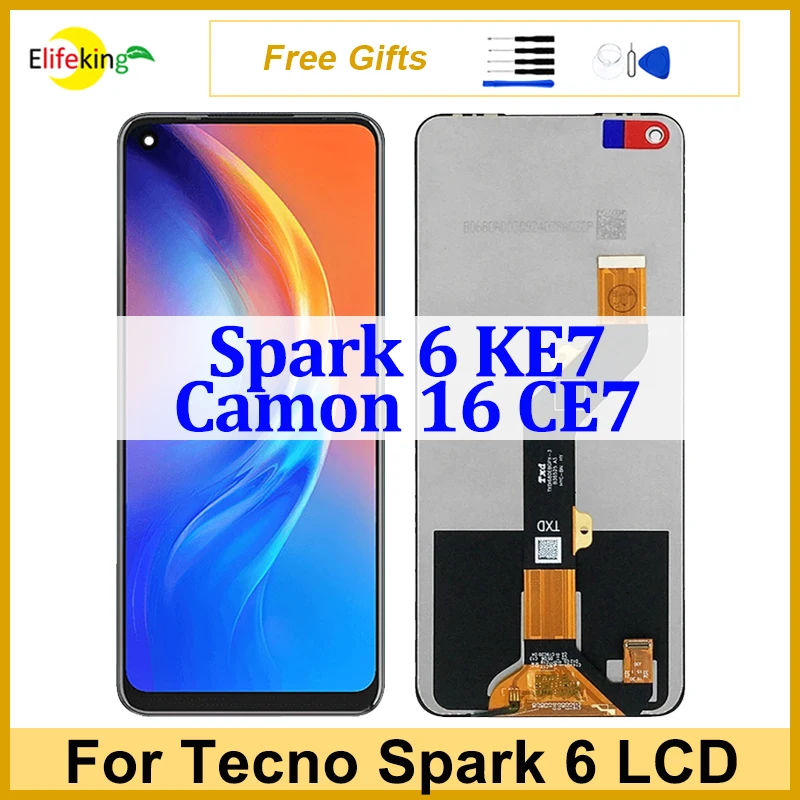 6-8-Original-LCD-For-Tecno-Spark-6-KE7-Display-Touch-Screen-For-Tecno ...