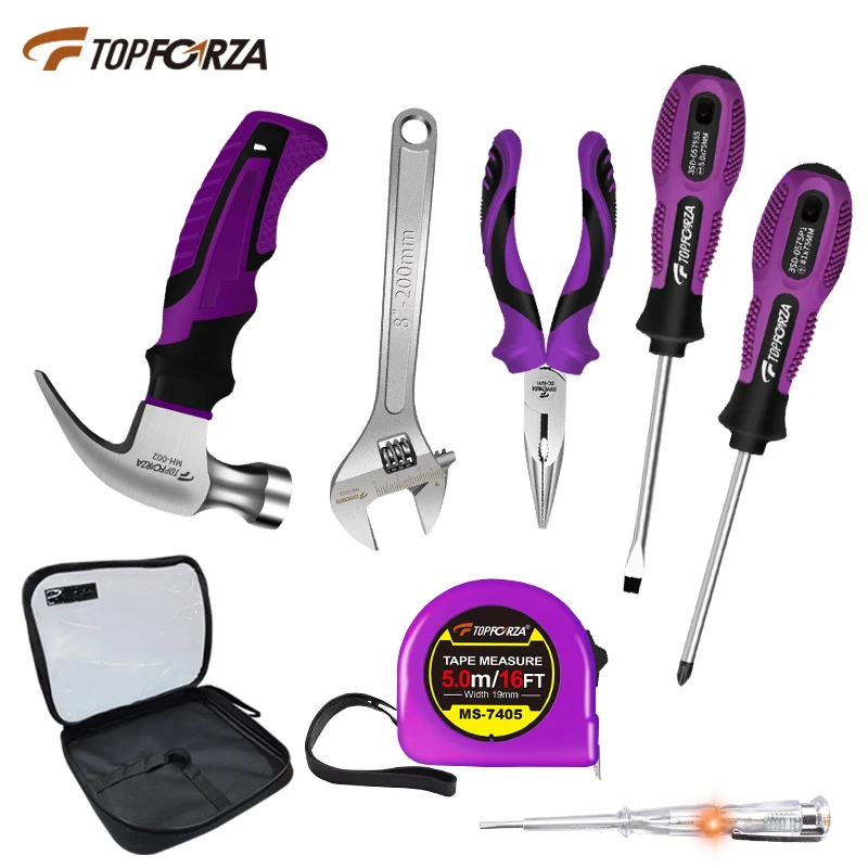 TOPFORZA-Househould-Repair-Tool-Set-Tape-Measure-Claw-Hammer-Phillip ...