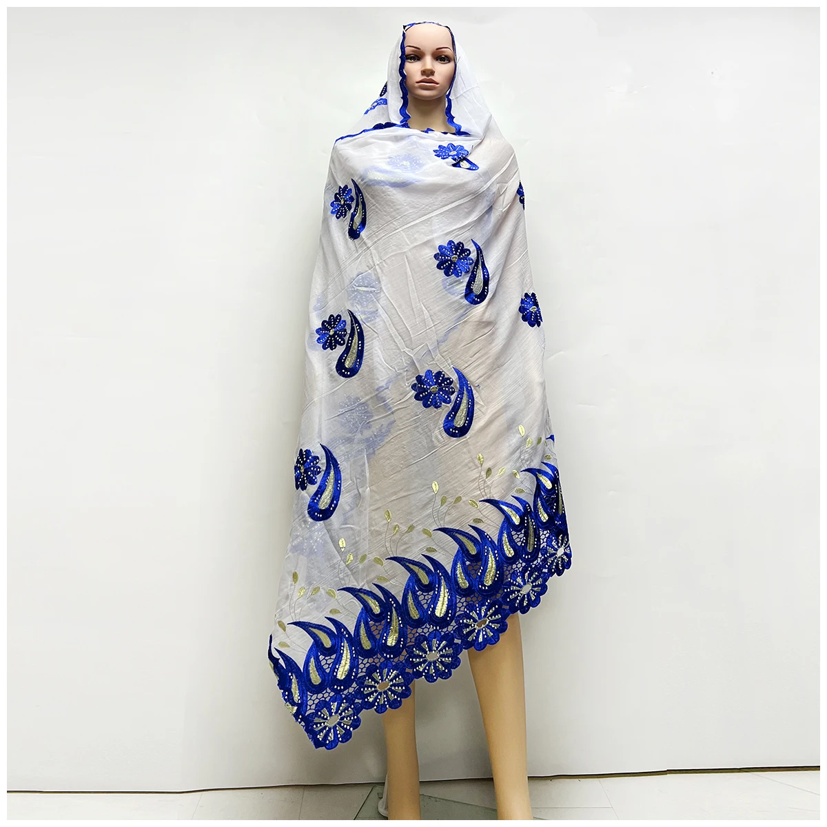 Hot Sale African Women Scarfs Big Circle Design Big Embrodiery 100% ...