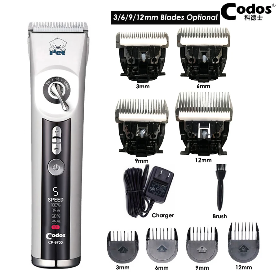 Codos-CP9700-Pet-Dog-Clippers-Professional-Rechargeable-Animals-Grooming-Trimmer-Shaver-5-Speeds ...