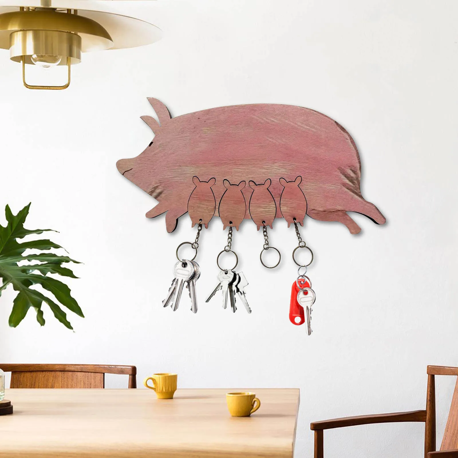 Piggy-Key-Ring-Wall-Sculpture-Decorative-Key-Holder-Hanging-Board-Key ...