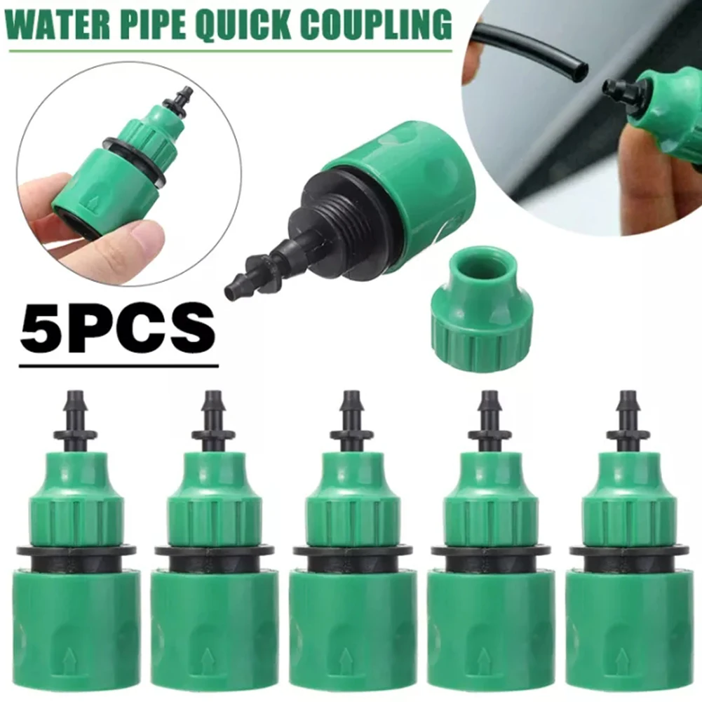 5 Pcs 4/7mm-8/11mm Plastic Garden Water Hose Quick Connector Irrigation ...