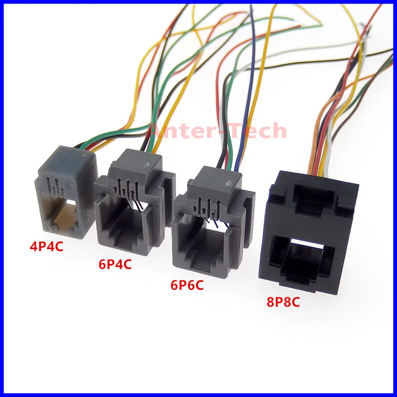 10PCS RJ11 RJ12 RJ45 FEMININO SOQUETE do conector com fio de telefone ...