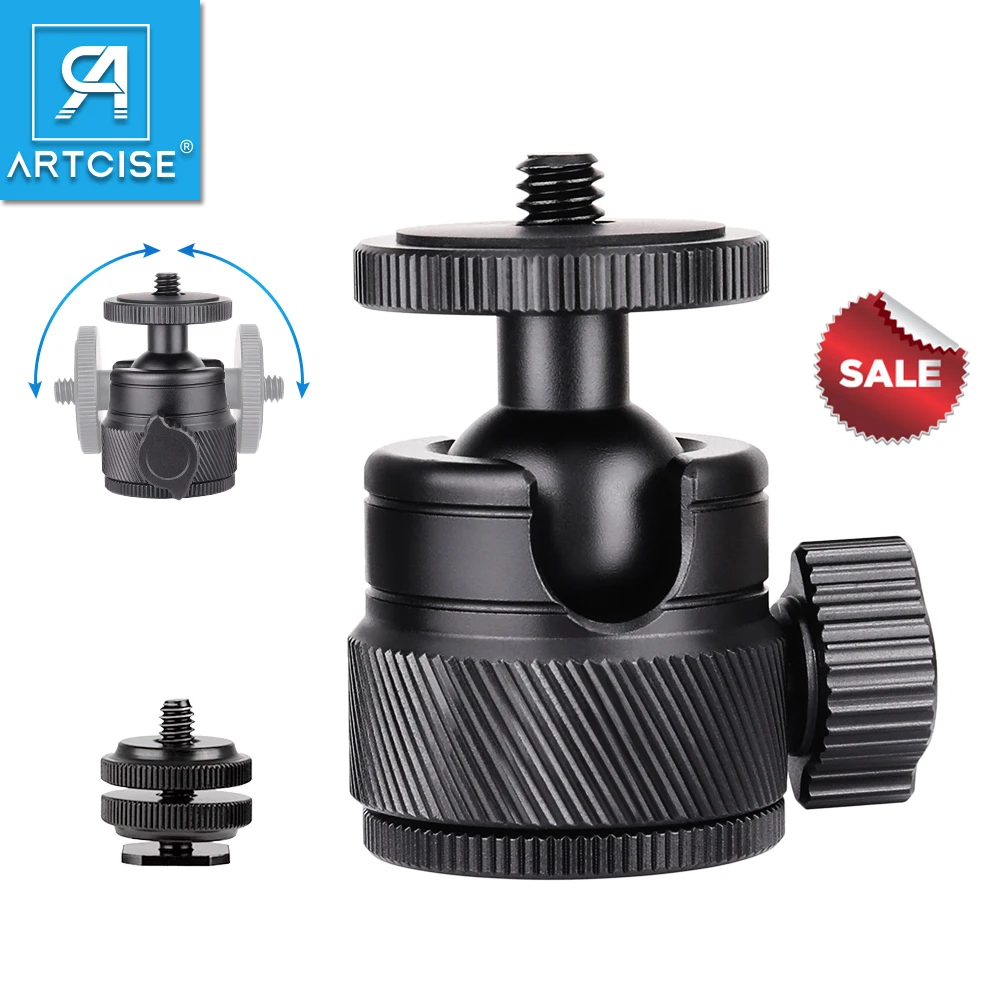 ARTCISE Low Profile Double-U CNC Aluminum Small Ballhead TH01 with 1/4 ...
