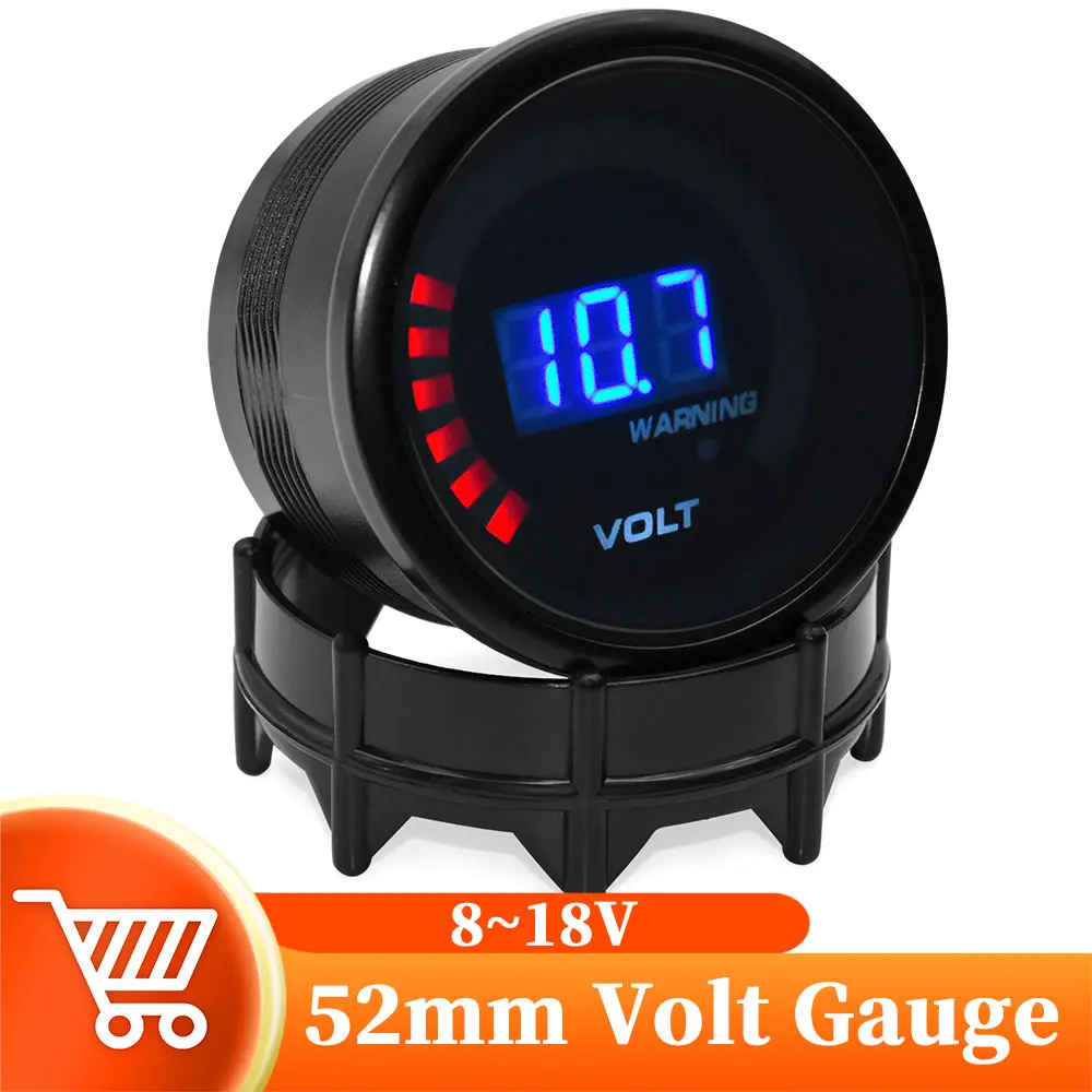 2" 52mm Digital Analog LED Electronic Auto Car Voltage Gauge Volt Meter ...