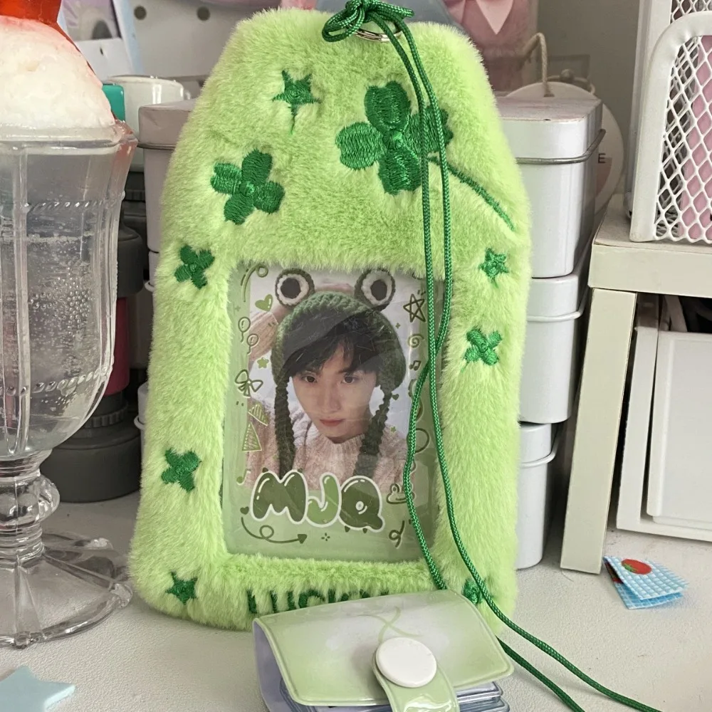 Fashion Cartoon Plush Photocard Case Cute sweet Star Shape Photo Card ...