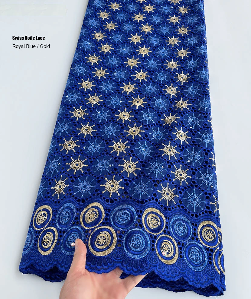 5 Yards Lurex Embroidery Swiss Voile Lace Modern African Inspired ...