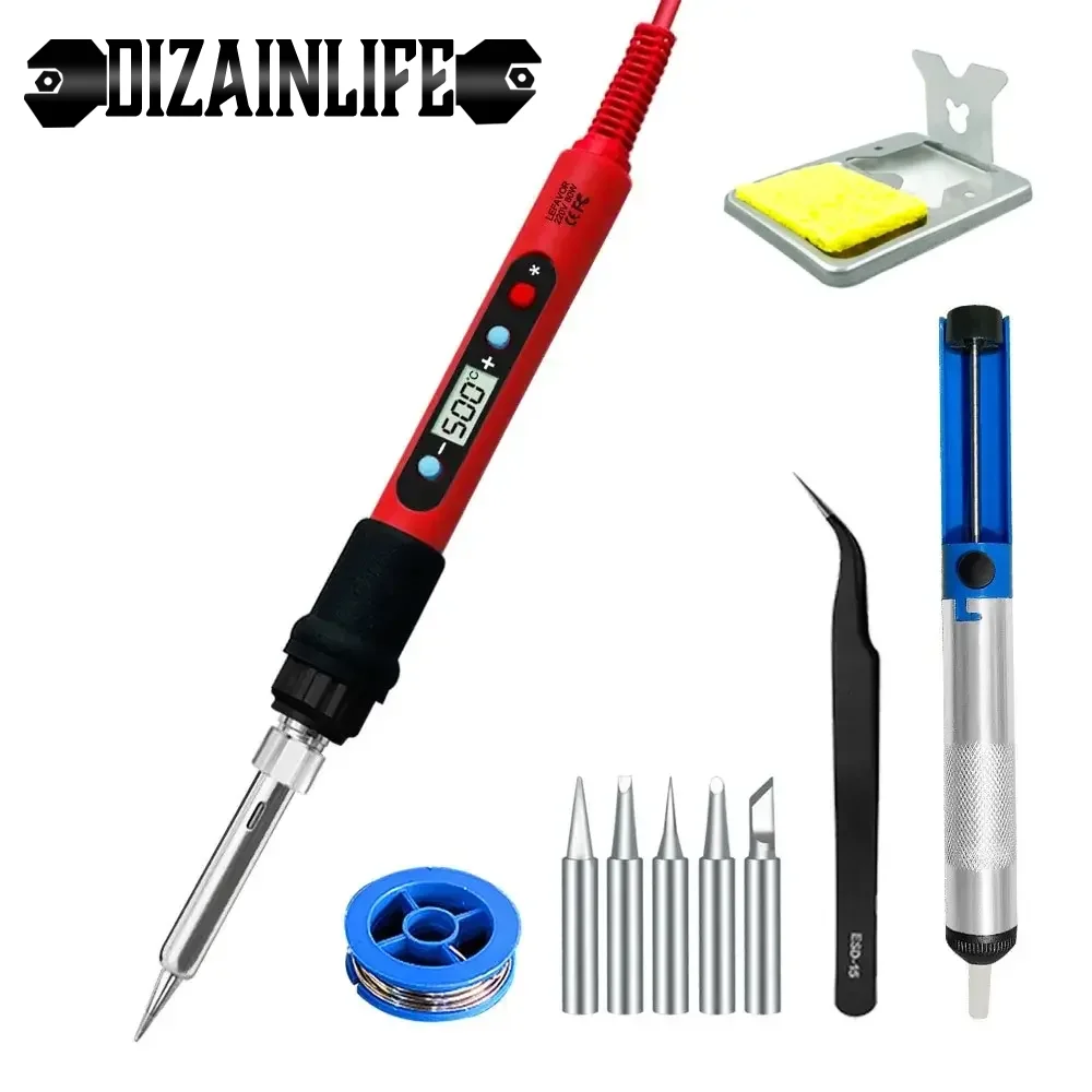80W-Soldering-Iron-Kit-Adjustable-Temperature-LCD-Solder-Welding-Tools ...
