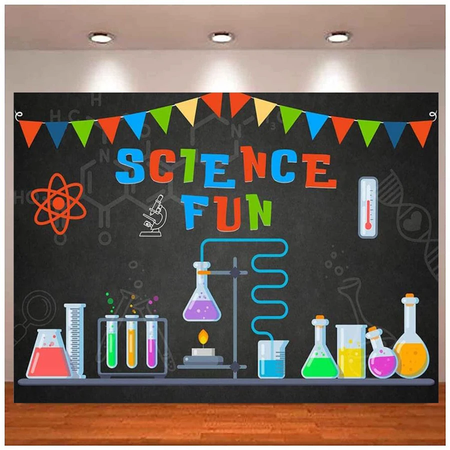 Science-Birthday-Party-Decorations-Photo-Studio-Backgrounds-Banner ...