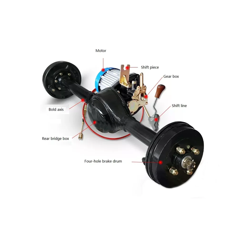 Heavy-duty-gear-shifting-rear-axle-assembly-electric-tricycle-BLDC ...