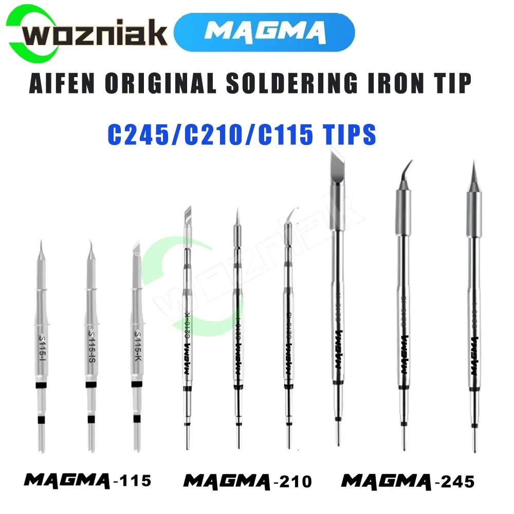 MAGMA AIFEN Soldering Iron Tips C115 C210 C245 Lead Free Heating Core ...