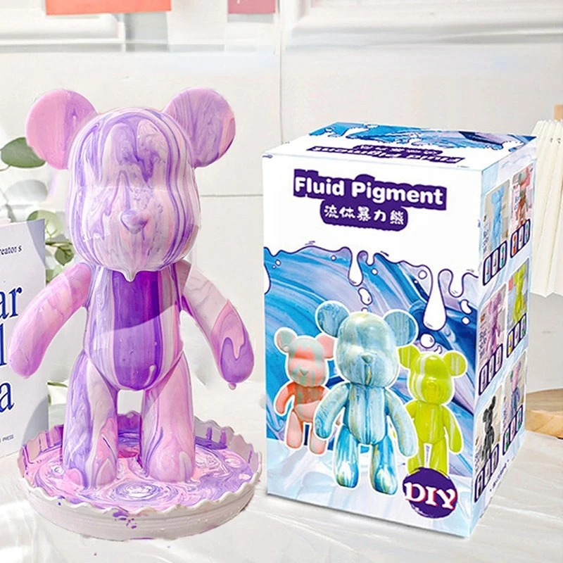 23CM-60ML-White-Embryo-Fluid-Violence-Bear-Acrylic-Pigment-Set-Children-s-Handmade-DIY-Creation ...