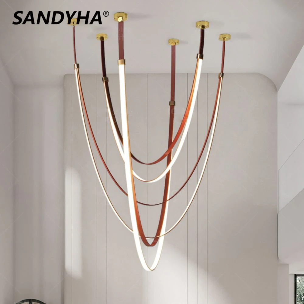 SANDYHA-Post-modern-Minimalist-Living-Room-Chandelier-Creative-Long ...