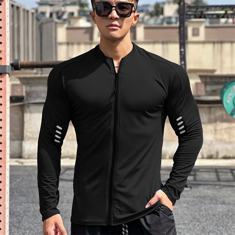 spring-autumn-Jacket-Men-Fitness-Sportswear-Gym-Training-long-sleeve ...