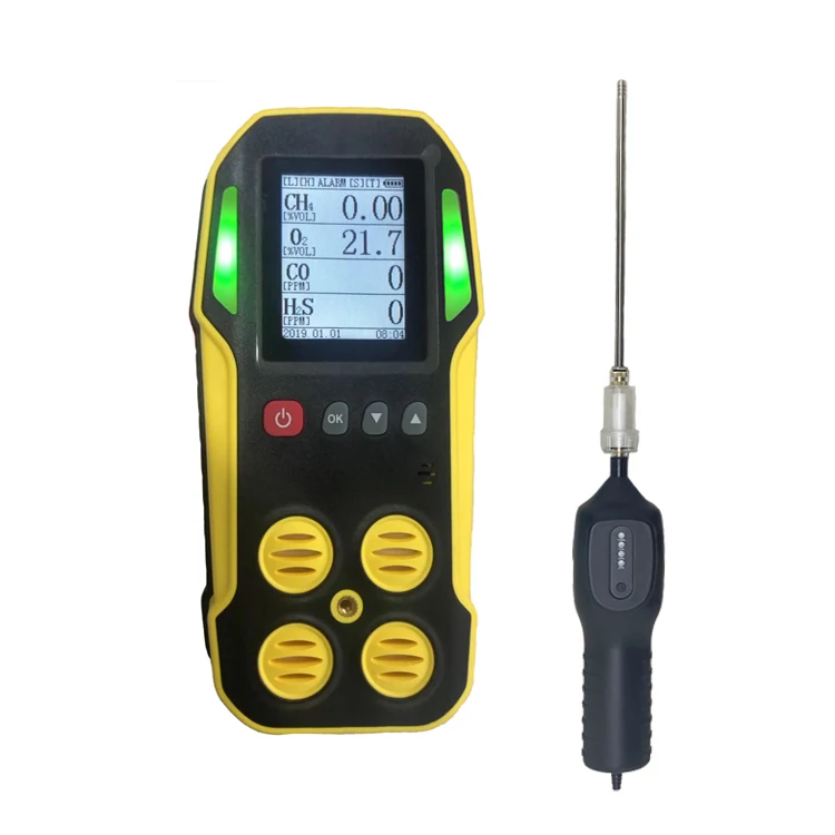 Hand held 4 gas monitor methane analyzer CH4 CO2 CO O2 LEL 3 alarm ...