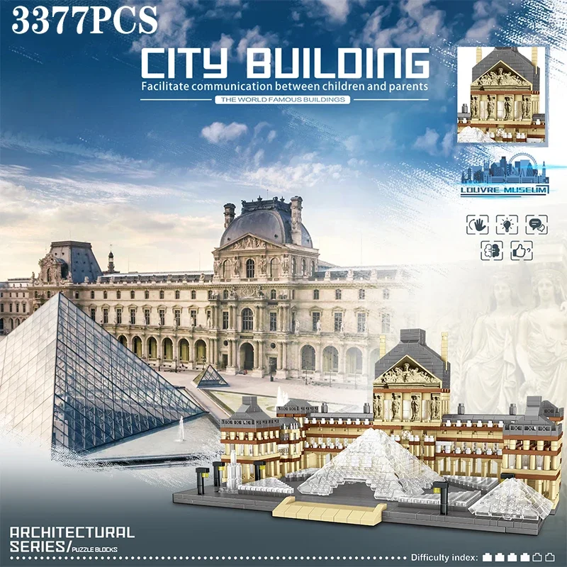 3377PCS-Louvre-Model-Building-Blocks-World-Famous-Attractions ...