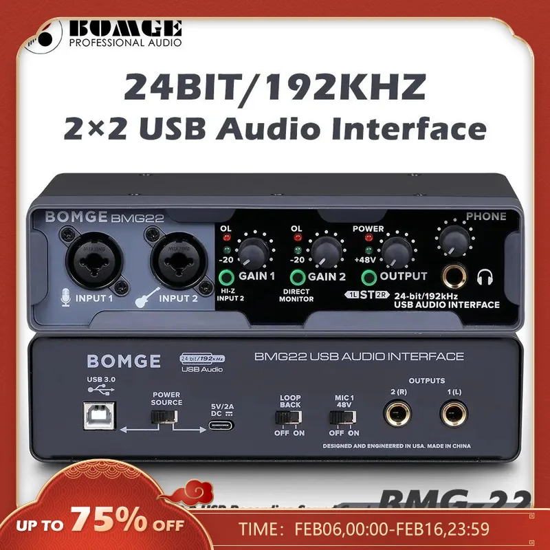 BOMGE-Wild-Audio-USB-24-Bit-192-KHz-avec-Alimentation-Fant-me-XLR ...