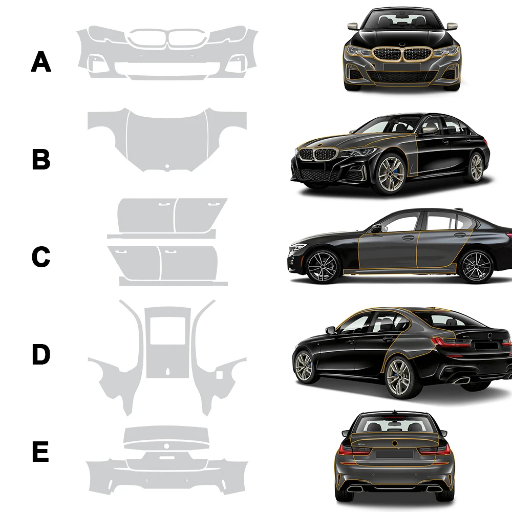 Pre-Cut-Car-Paint-Protection-Film-Clear-PPF-Decal-Kit-for-BMW-3-Series ...
