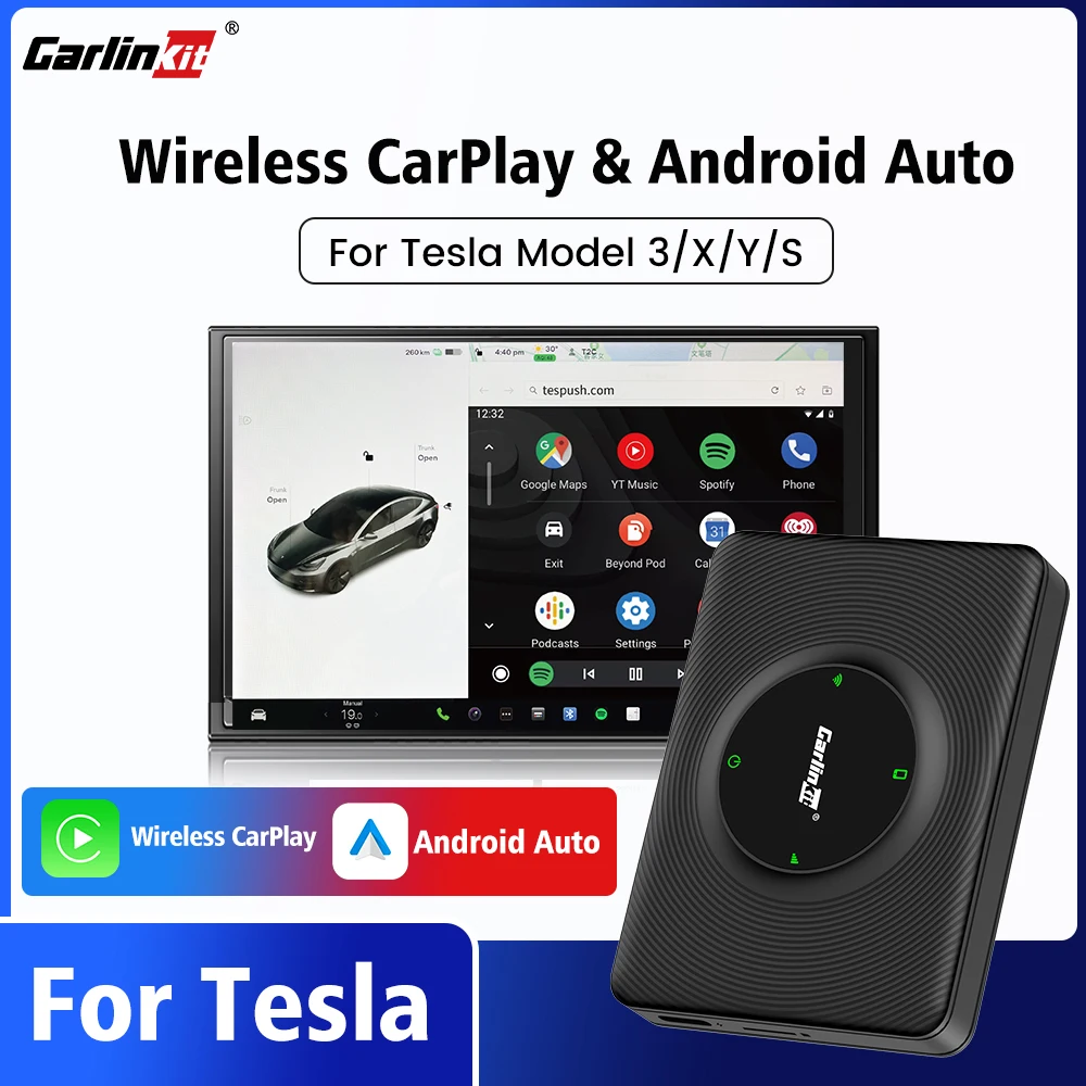 For-Tesla-CarlinKit-Wireless-CarPlay-Android-Auto-Model-3-Model-S-Model ...