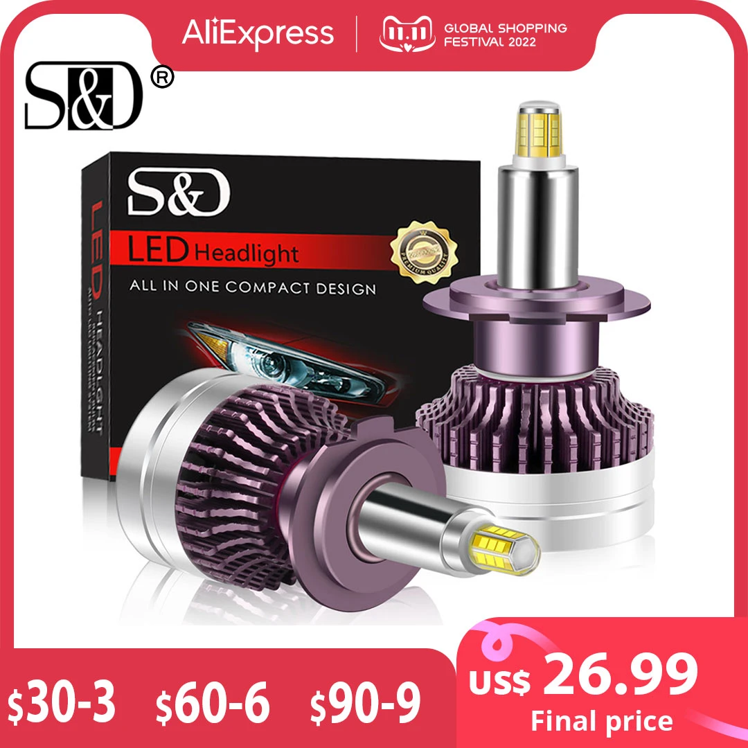 H7 Led Canbus 360 6000k Car Headlight Bulb H1 H11 H8 Hb3 9005 Hb4 9006 ...