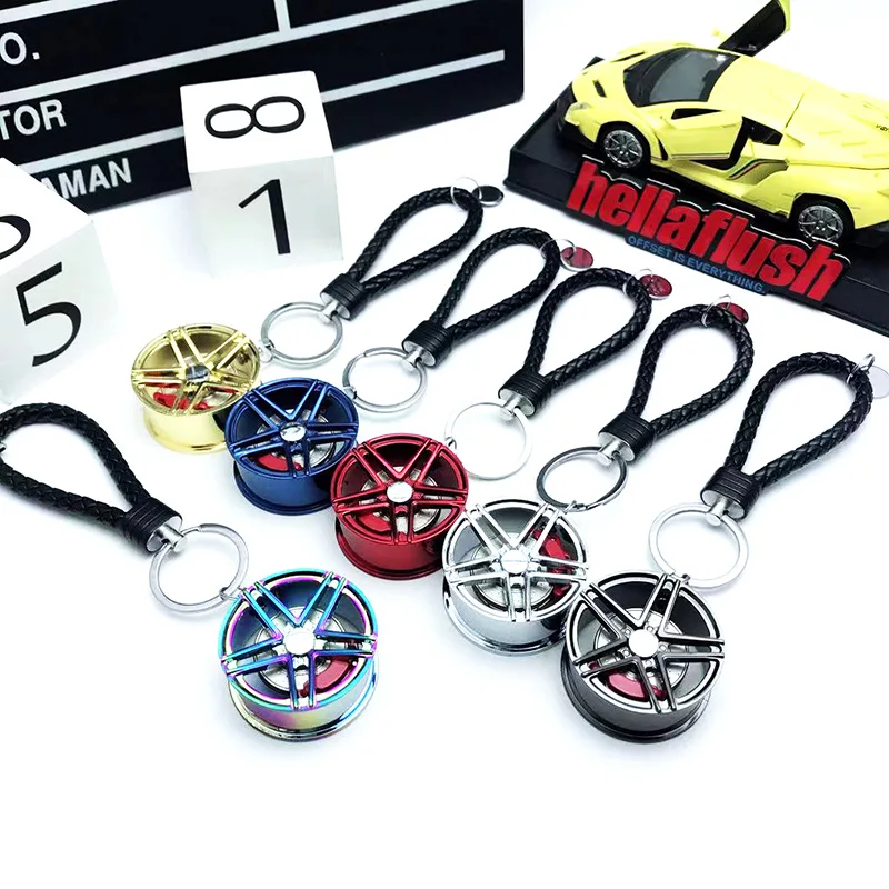 45mm Wheel Rims Keychain TE37 Design Car Wheel Hub Keyring Zinc Alloy ...
