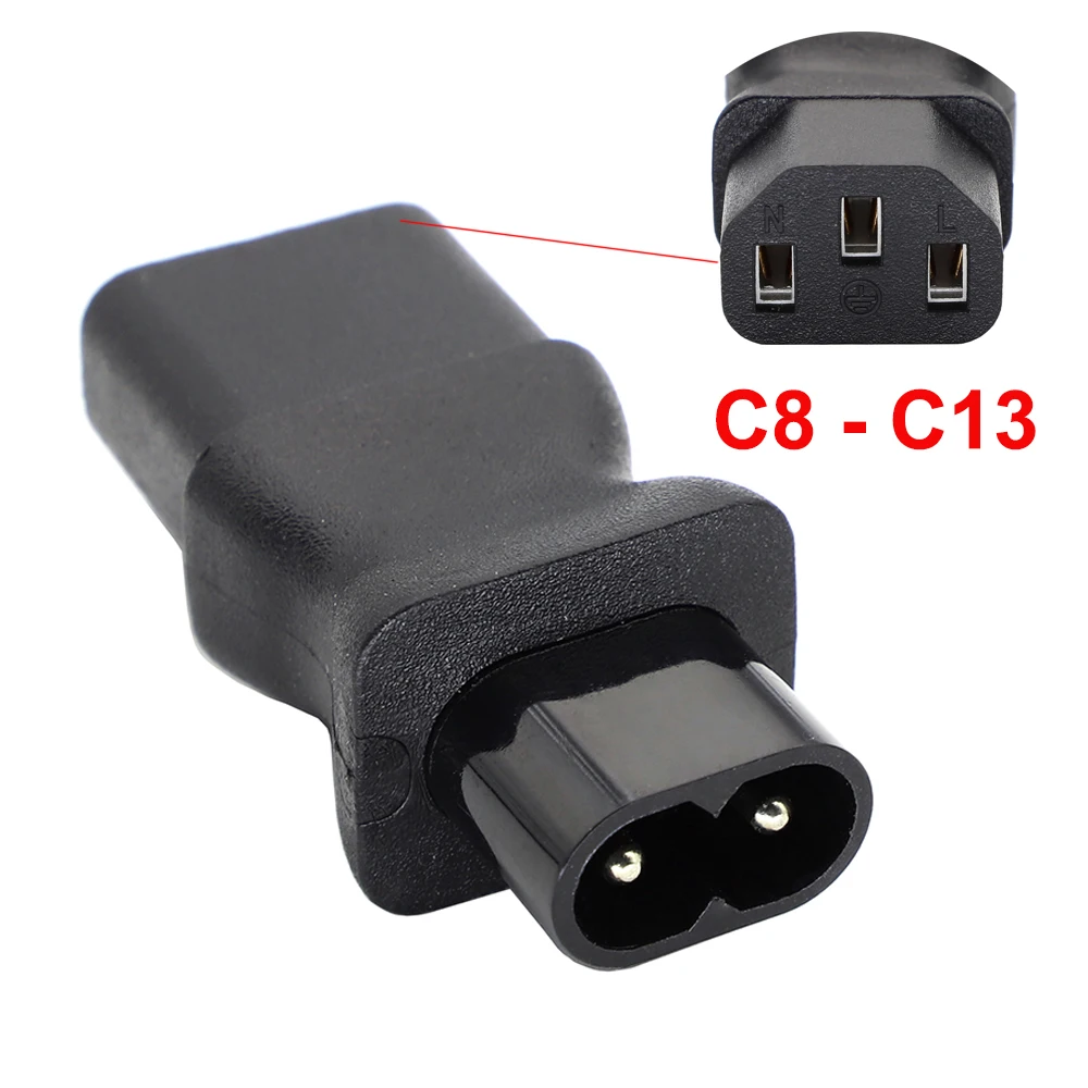 1Pcs IEC 320 C13 to IEC C8 Converter Socket AC Power Adapter iec 3Pin ...
