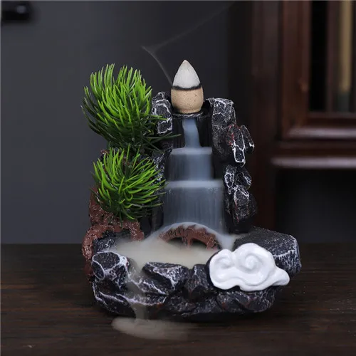 Incense Burner Mountains River Waterfall Decoration for Home Fragrance ...
