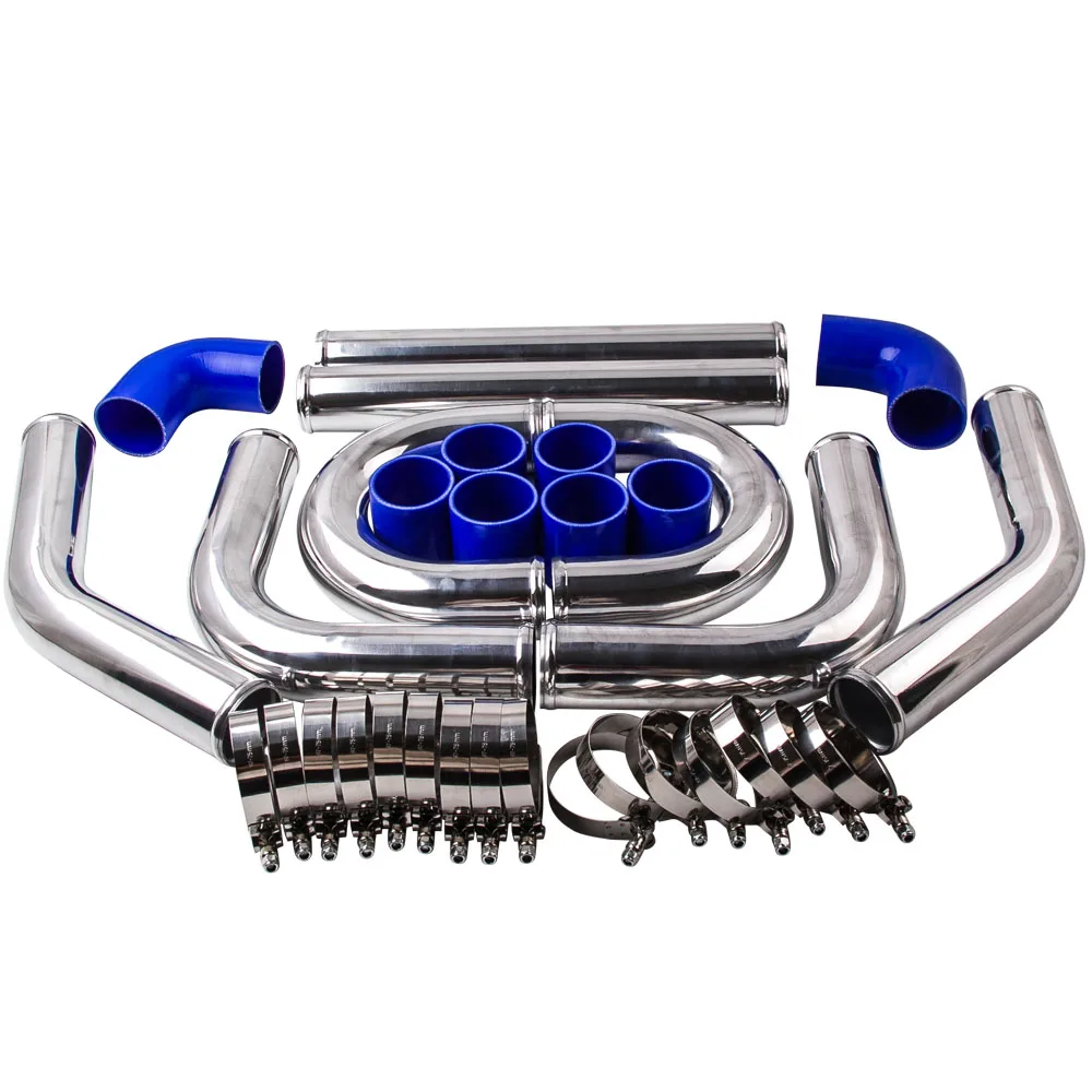 Universal-2-5-Turbo-Intercooler-Piping-Tube-Duct-Kit-w-Blue-Silicone ...