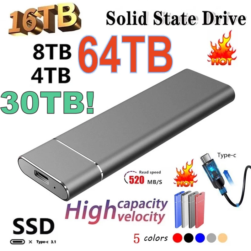 External-Hard-Drive-SSD-1TB-High-capacity-USB-Type-C-Interface-High ...