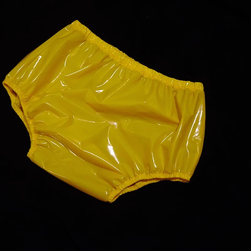 ABDL-Yellow-PVC-Transparent-Thick-Plastic-Underpants-Unisex-High-Waist ...