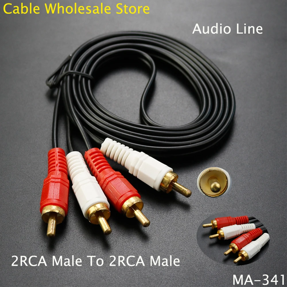 1Pcs-2RCA-Male-Plug-To-2-RCA-Male-Plug-Audio-Line-Video-Wire-RCA-Audio ...