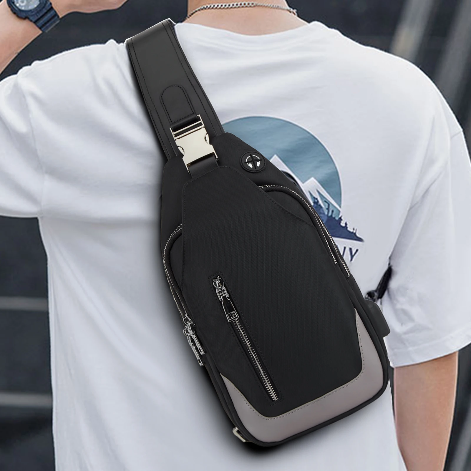 Multi-Pocket-Functional-Chest-Bag-Sports-Fitness-Business-Sling-Bag ...