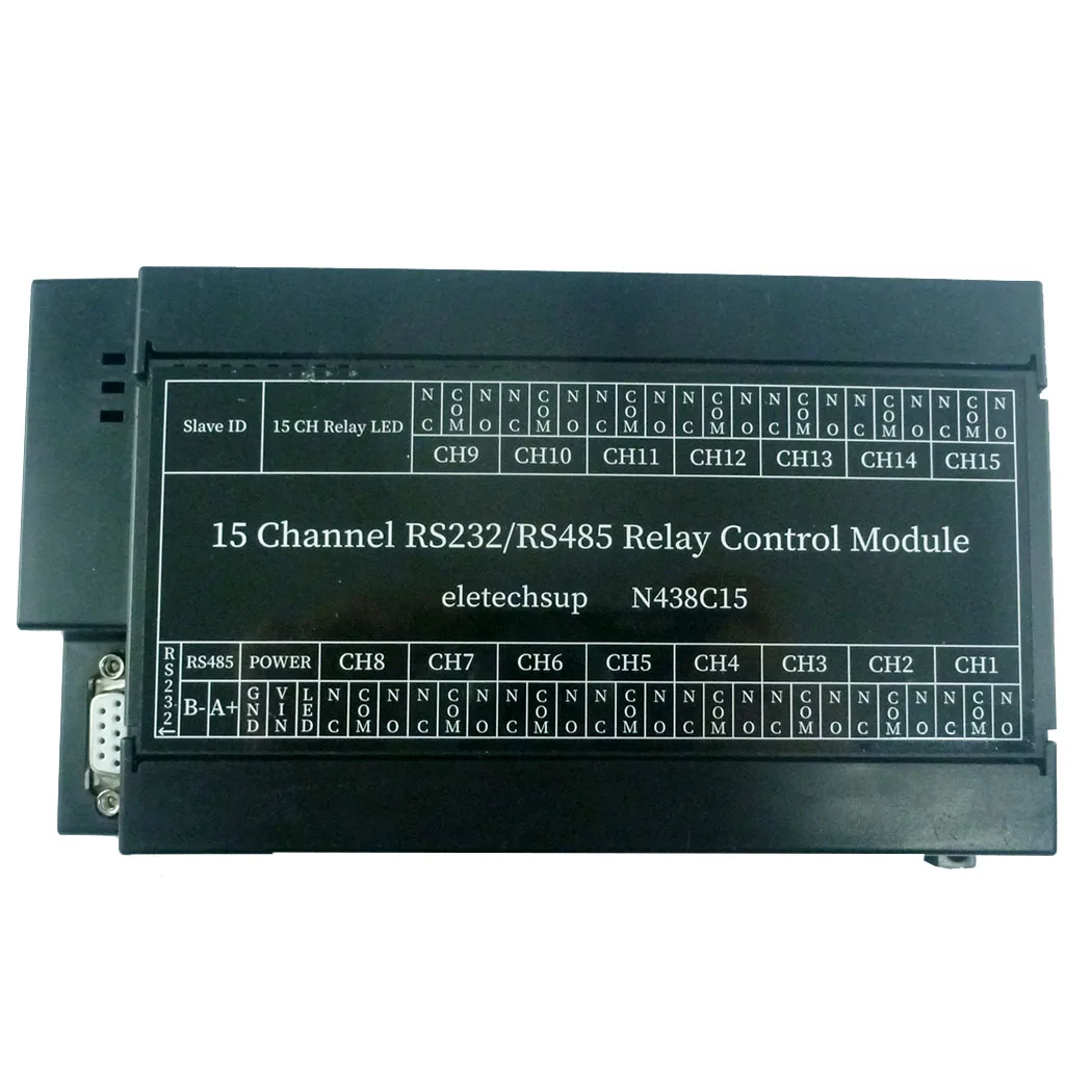 N438C15-DC-12V-24V-15CH-RS485-RS232-Modbus-RTU-Relay-PC-UART-Serial ...