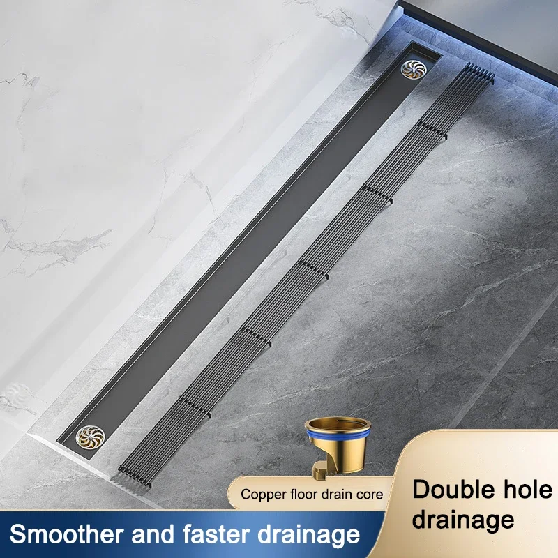 Bathroom-Floor-Drain-304-Stainless-Steel-Floor-Drains-Gun-Gray-Double ...