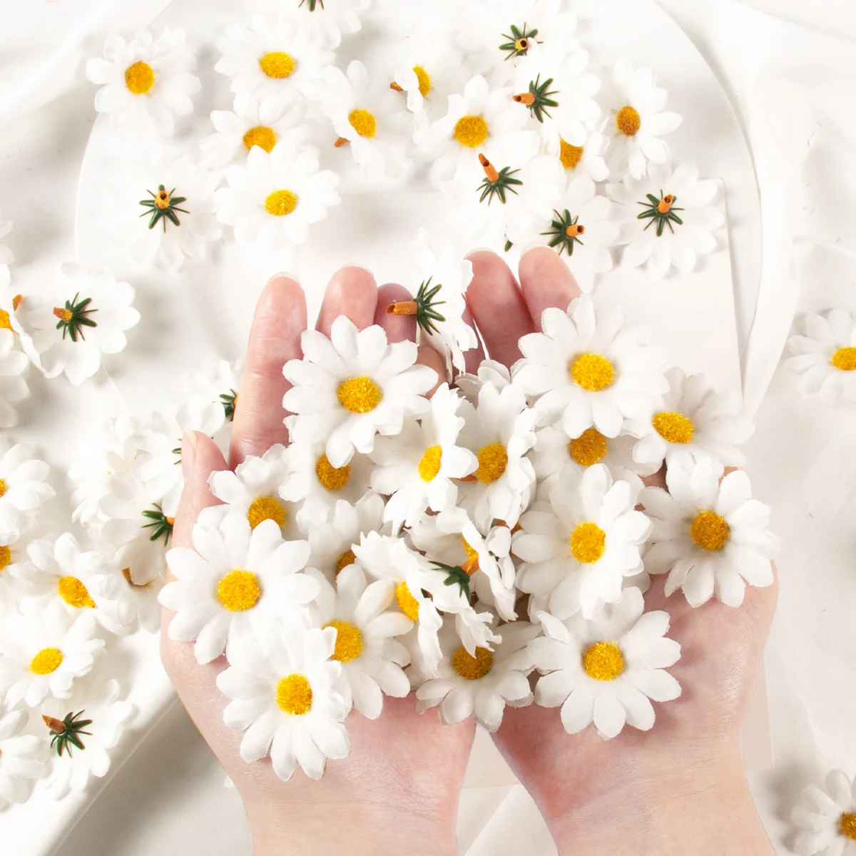 100pcs Artificial Daisy Silk Flowers Artificial Chrysanthemum Flower ...