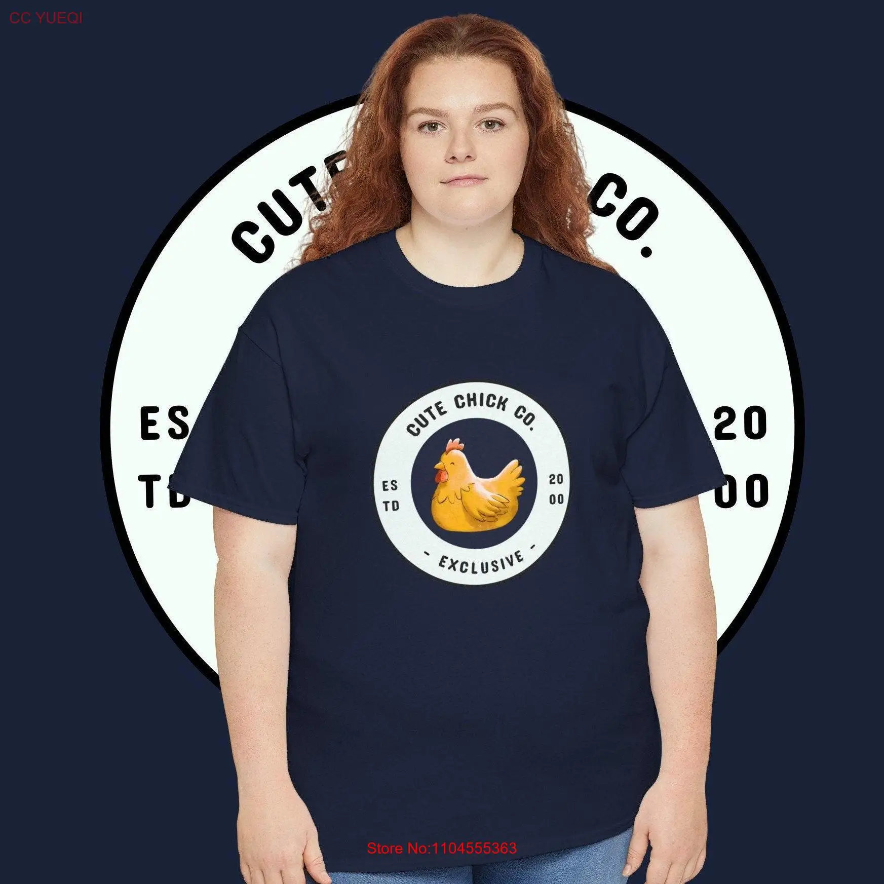 Cute chick co girls shirt chicken company logo T hen loose fit tee long ...