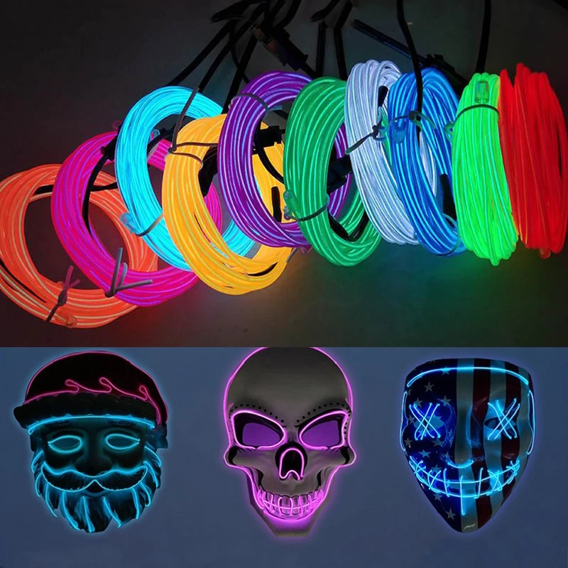 10M-5M-3M-1M-EL-Wire-Illuminated-Lights-with-Neon-Lights-DIY ...