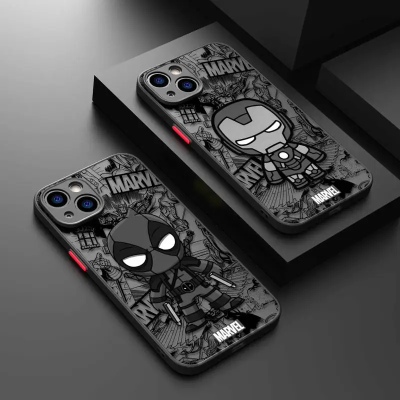 Cartoon Marvel Groot Spiderman Phone Case for iPhone 14 13 11 12 Pro ...