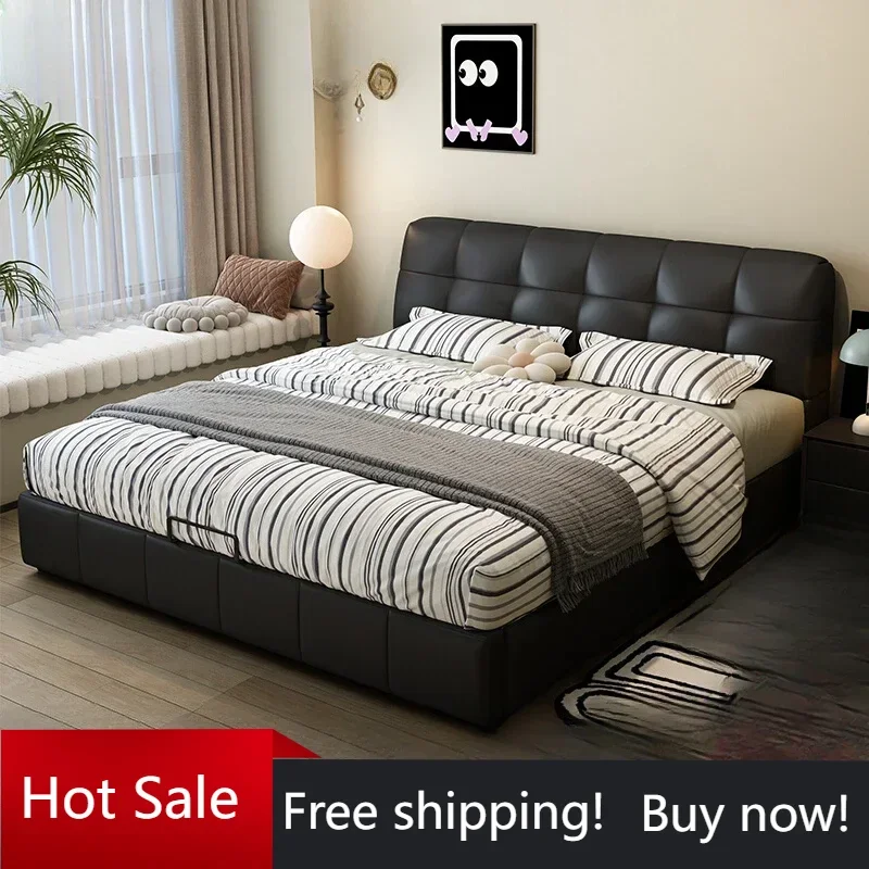 Modern-European-Style-Bed-Frame-Double-Wood-Under-Storage-Bed-Frame ...