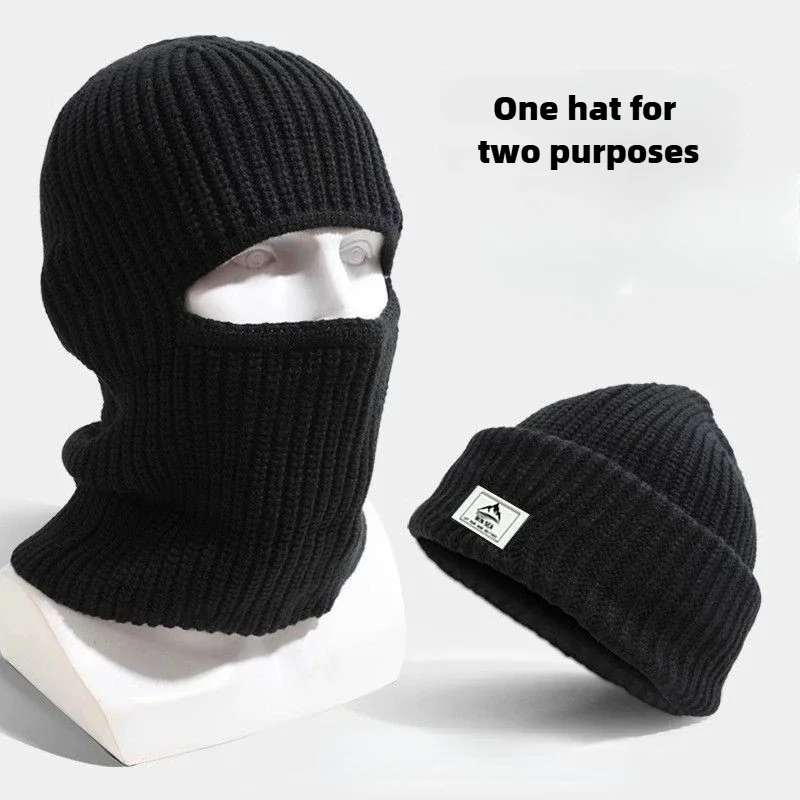 Winter-2-in1-Mask-Beanies-Hats-Warm-Knitted-Balaclava-Hats-Windproof ...