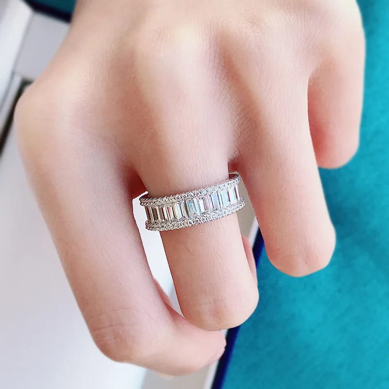 Apaison Fashion Silver Color Rhinestone Zircon Ring Women Elegant ...