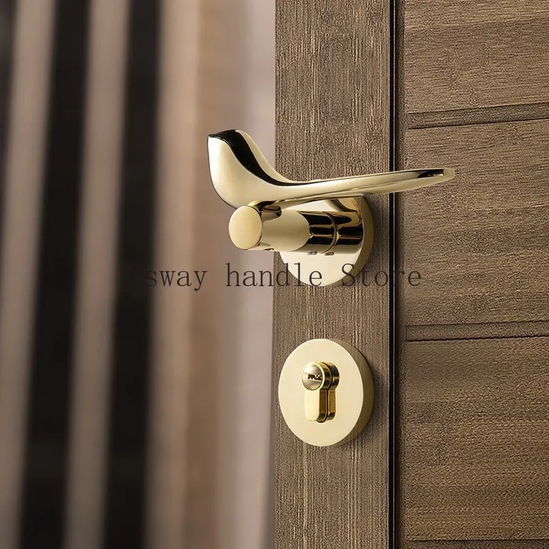 Golden-Bird-Door-lock-minimalist-bedroom-door-handle-magnetic-suction ...