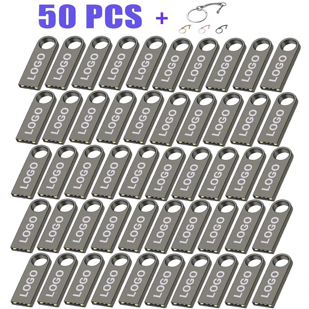 50-P-s-lote-Metal-USB-Flash-Drive-Pendrive-1GB-2GB-4GB-8GB-16GB-USB ...