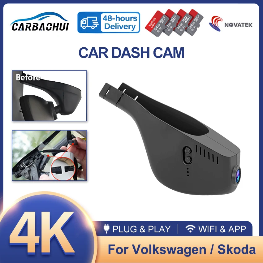 4K Plug and Play Dash Cam Car DVR Camera For Volkswagen VW Passat B8 ...
