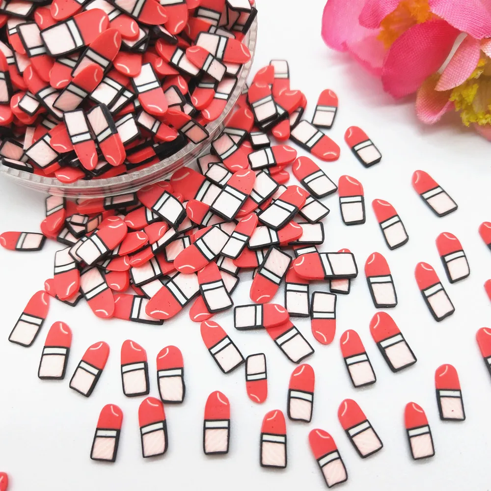 20g Red Lipstick Polymer Clays Plastic Klei Mud Particles Sices for DIY ...