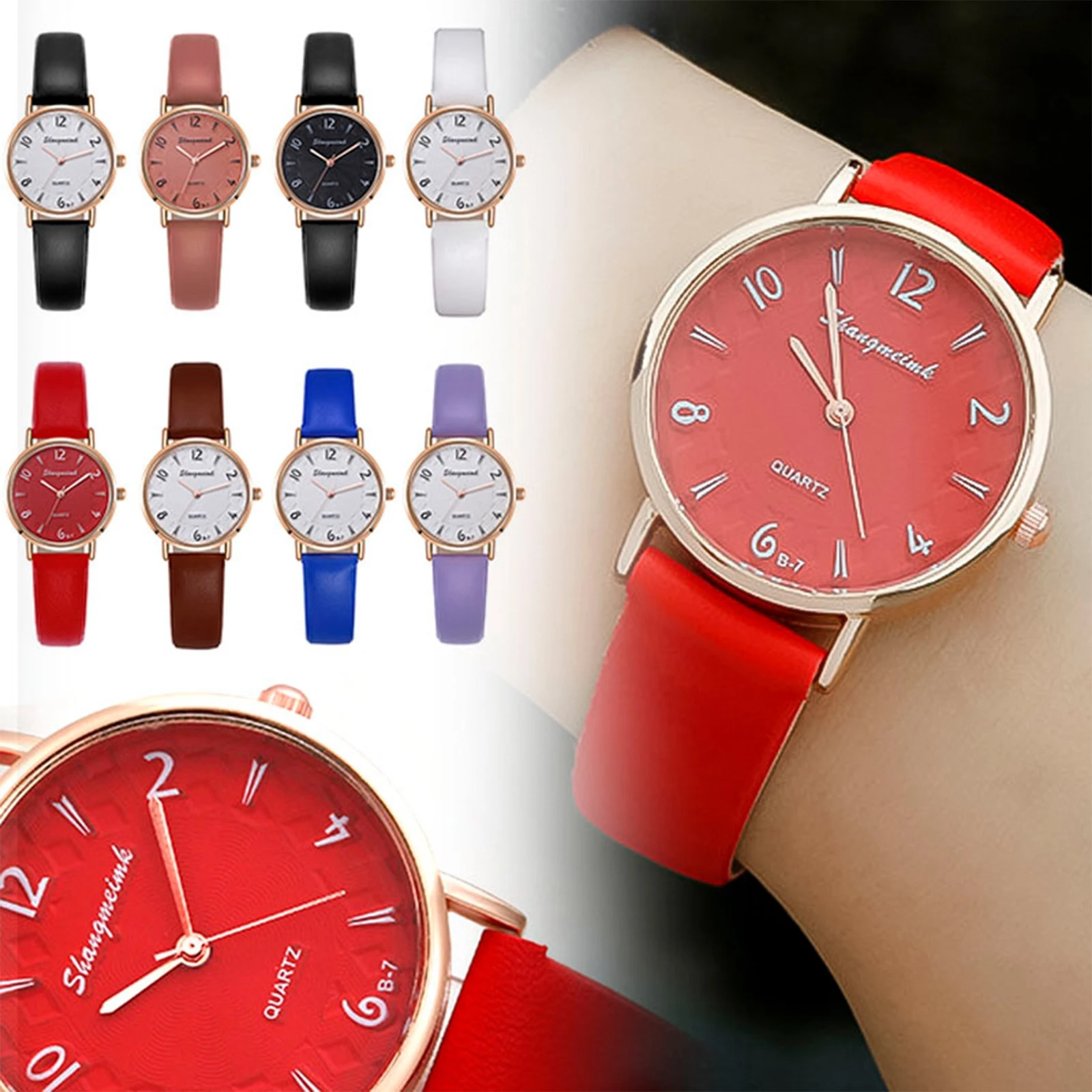 Luxury Design Quartz Watch Women Watches Luminous Hand Wind Leather ...