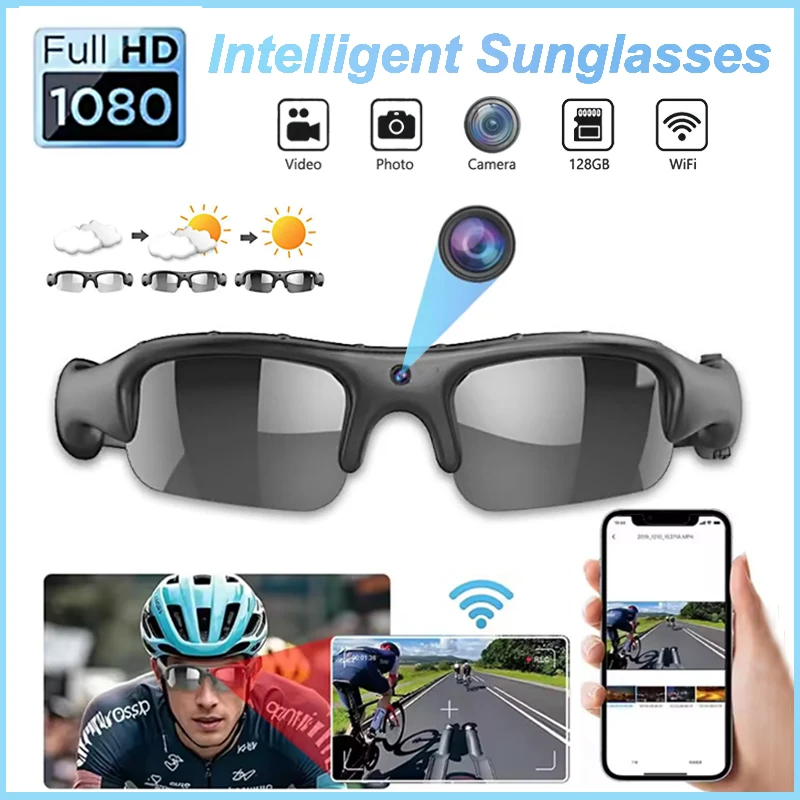 Lunettes intelligentes WIFI 1080P caméra extérieure vélo moto ...