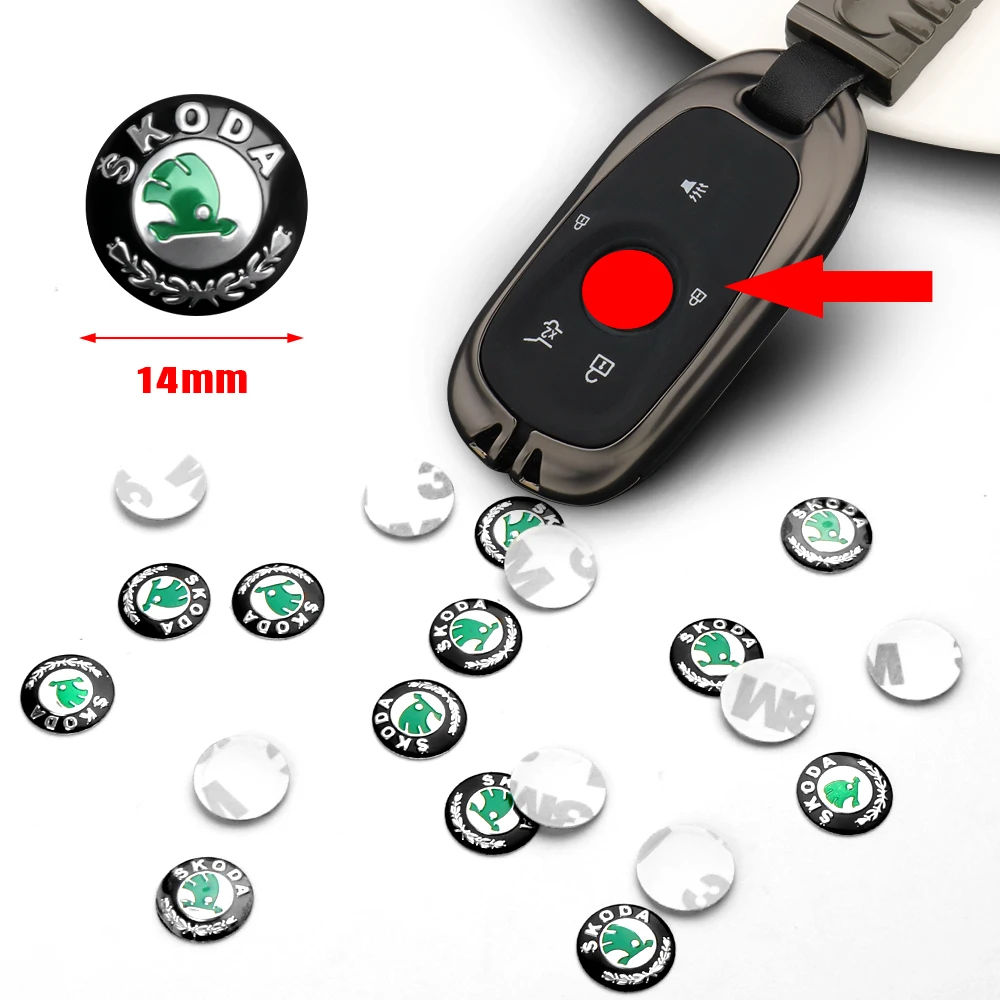 2/5/10pcs 14mm Car Key Remote Fob Sticker Key Shell Decor Decal for ...